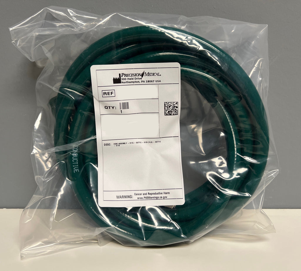 Precision Medical O2 Hose Assembly, 50 PSI, DISS Hand Tight, 10' – Tri ...